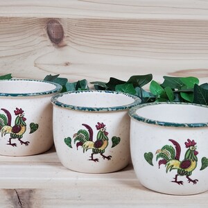 Vintage Rooster Crock Tabletop Planters by Heritage Pottery; Brightly ...