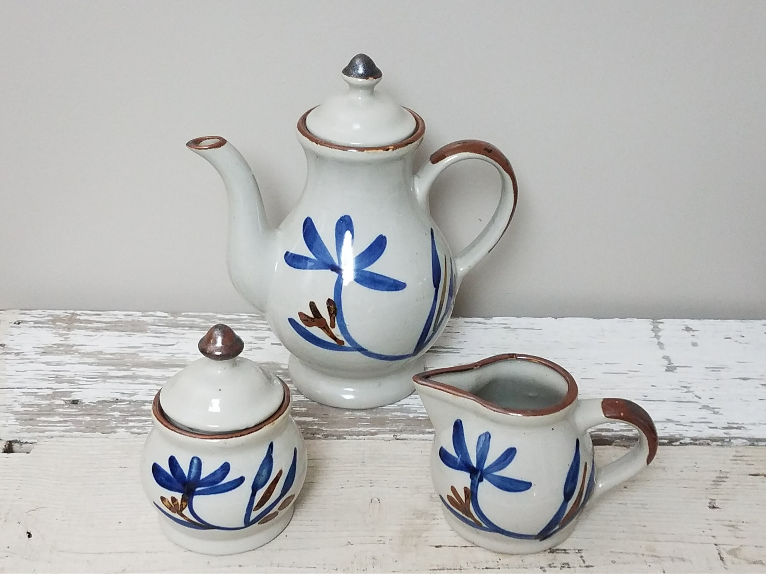 Vintage Stoneware Tea & Coffee Set server Sugar Bowl W/lid - Etsy