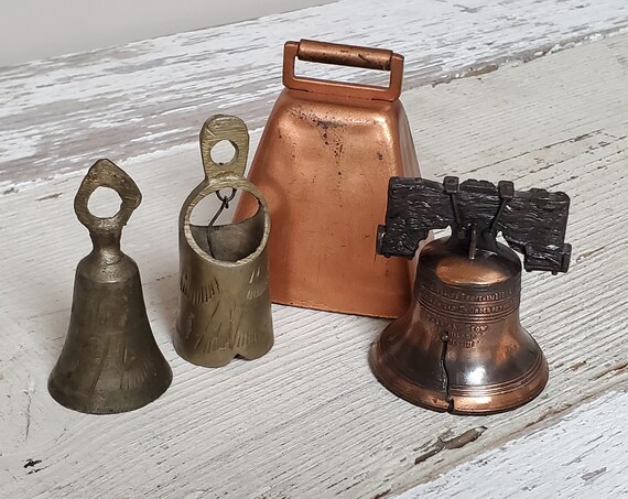 Vintage Brass Bell Assortment x4 Copper Painted Cowbell | Etsy