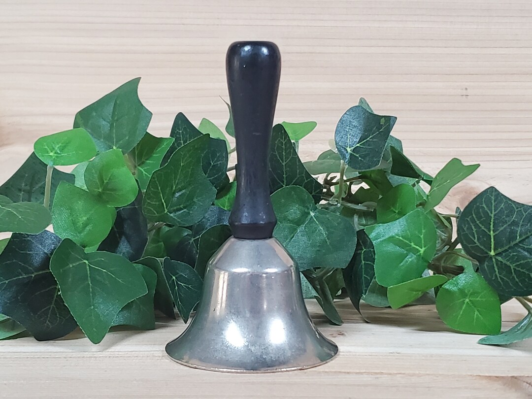 Vintage Classic Style Old School House Metal Bell W/black Wood Handle ...