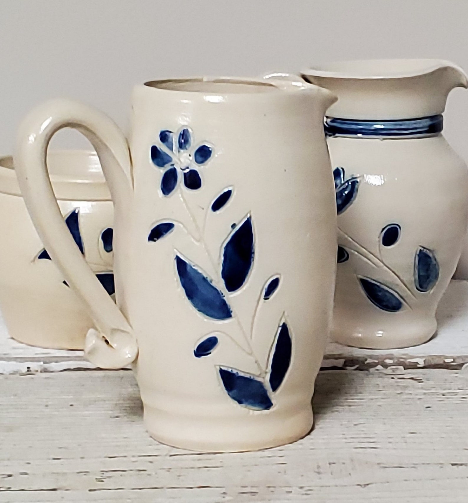 Vintage Miniature Pottery Set WILLIAMSBURG POTTERY Pitchers X 2 ...