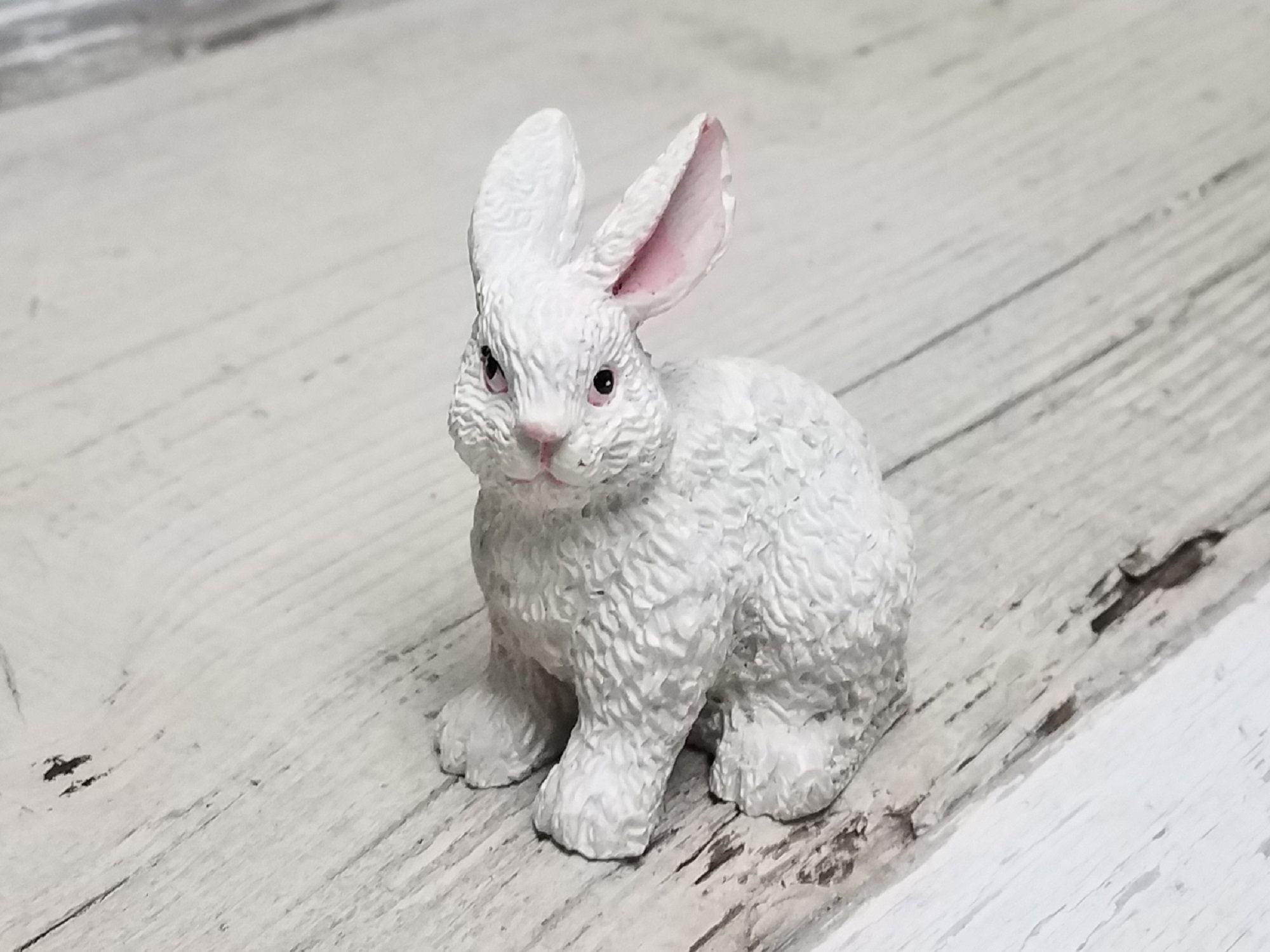 Vintage Sitting White Rabbit Resin Figurine Pet Bunny Replica | Etsy