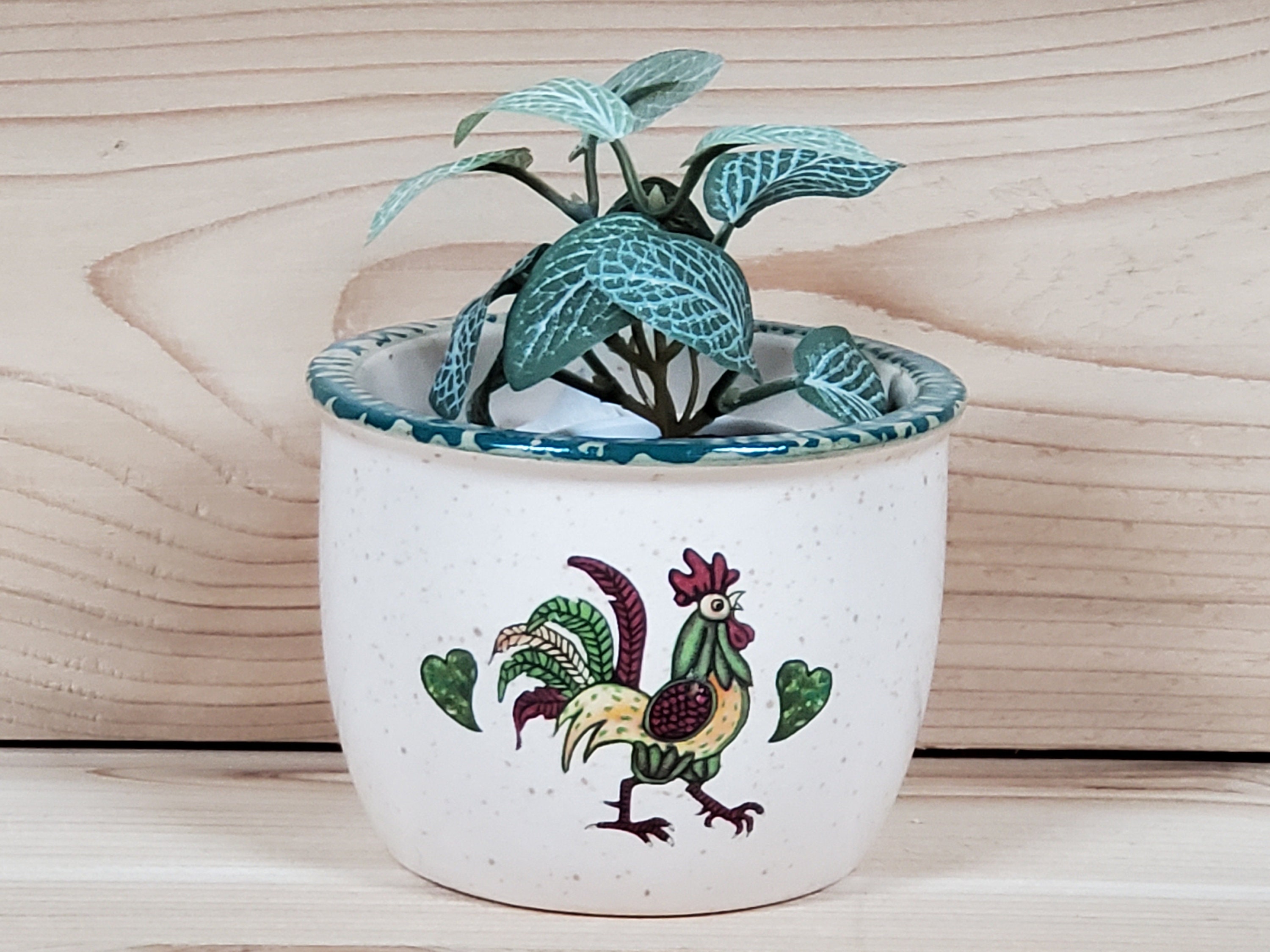 Vintage Rooster Crock Tabletop Planters by Heritage Pottery Brightly ...