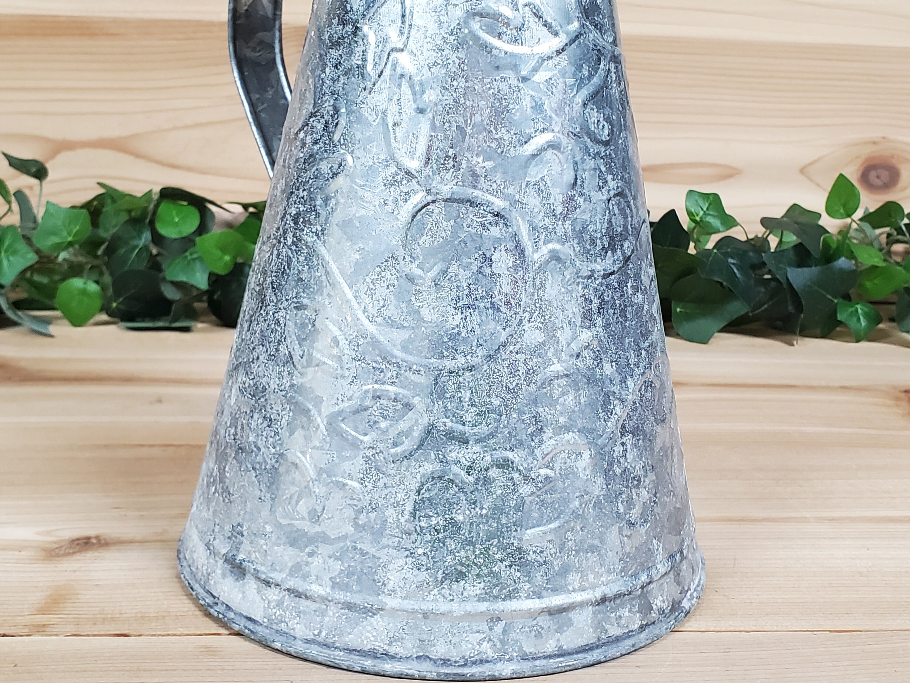 Vintage Large Galvanized Metal Pitcher Plant Water Pitcher or Flower ...