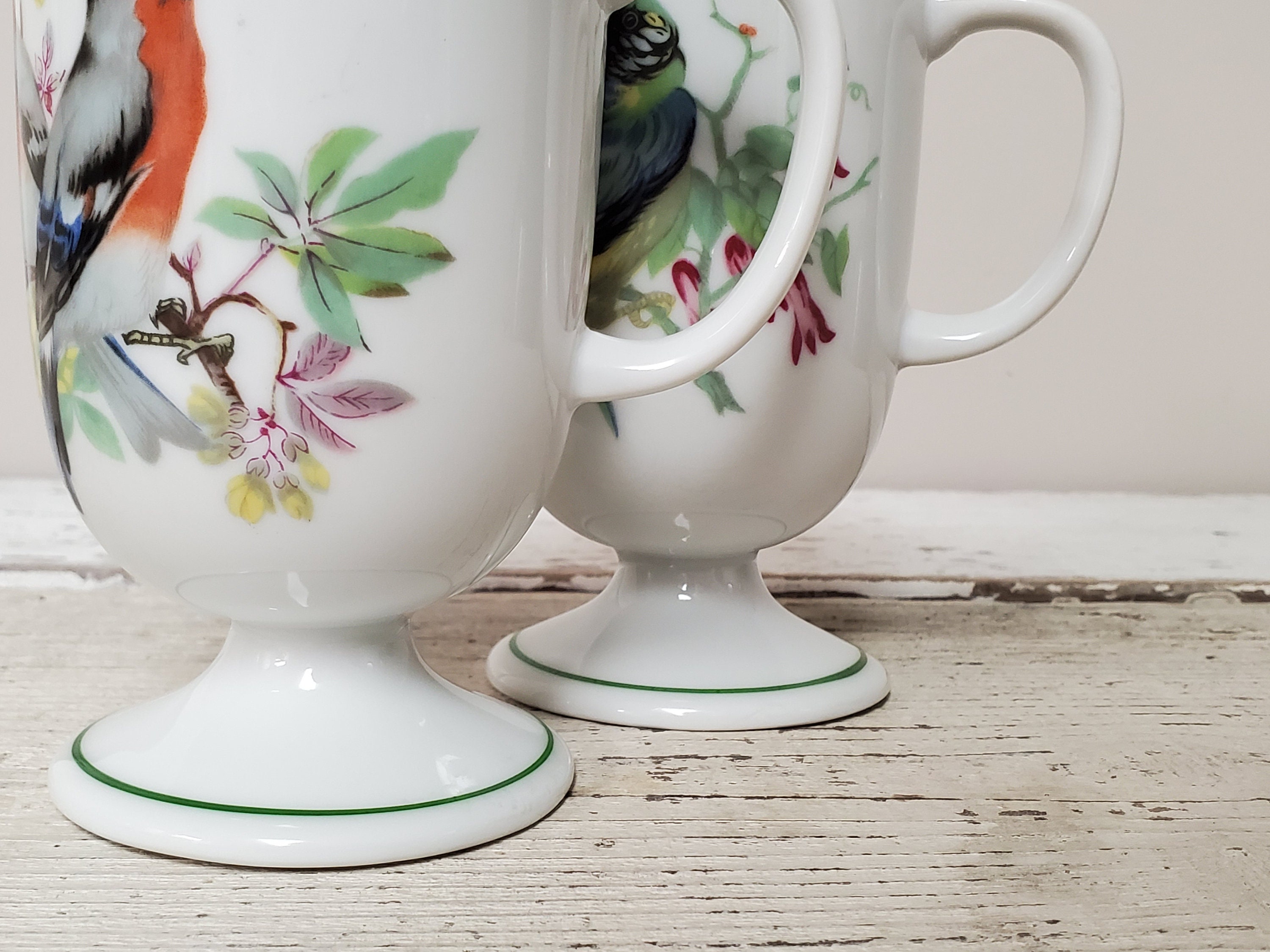 Vintage Footed Bird Mugs Set of 2 Coffee Hot Chocolate | Etsy