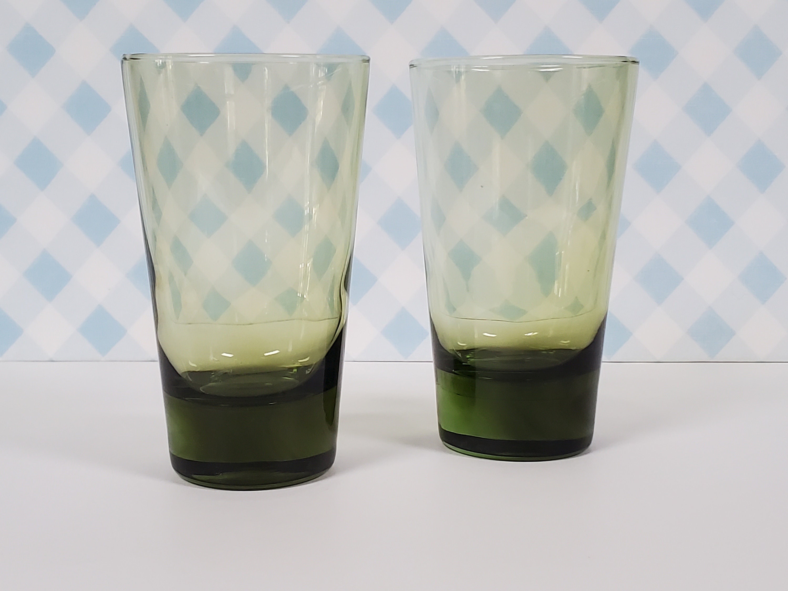 Vintage 14 Oz Glass cooler Tumblers set of 2 by Libbey Smoke Light ...
