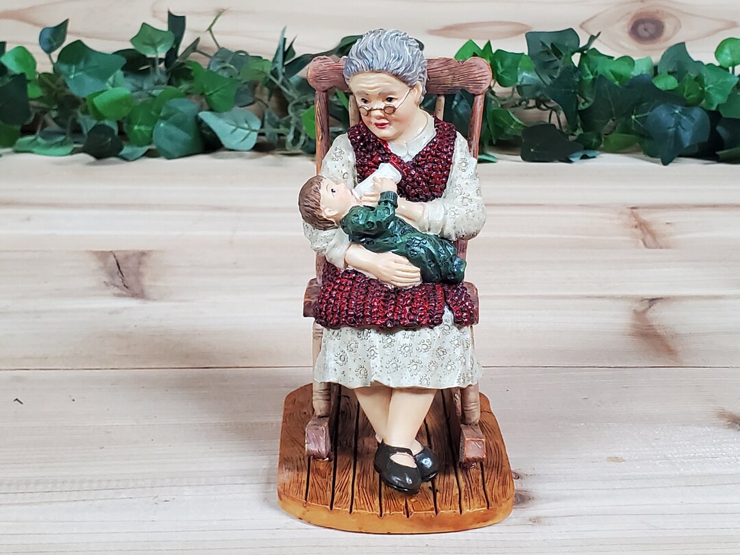 Vintage Grandma Rocking Baby Figurine TENDER EMBRACE, Young's ...