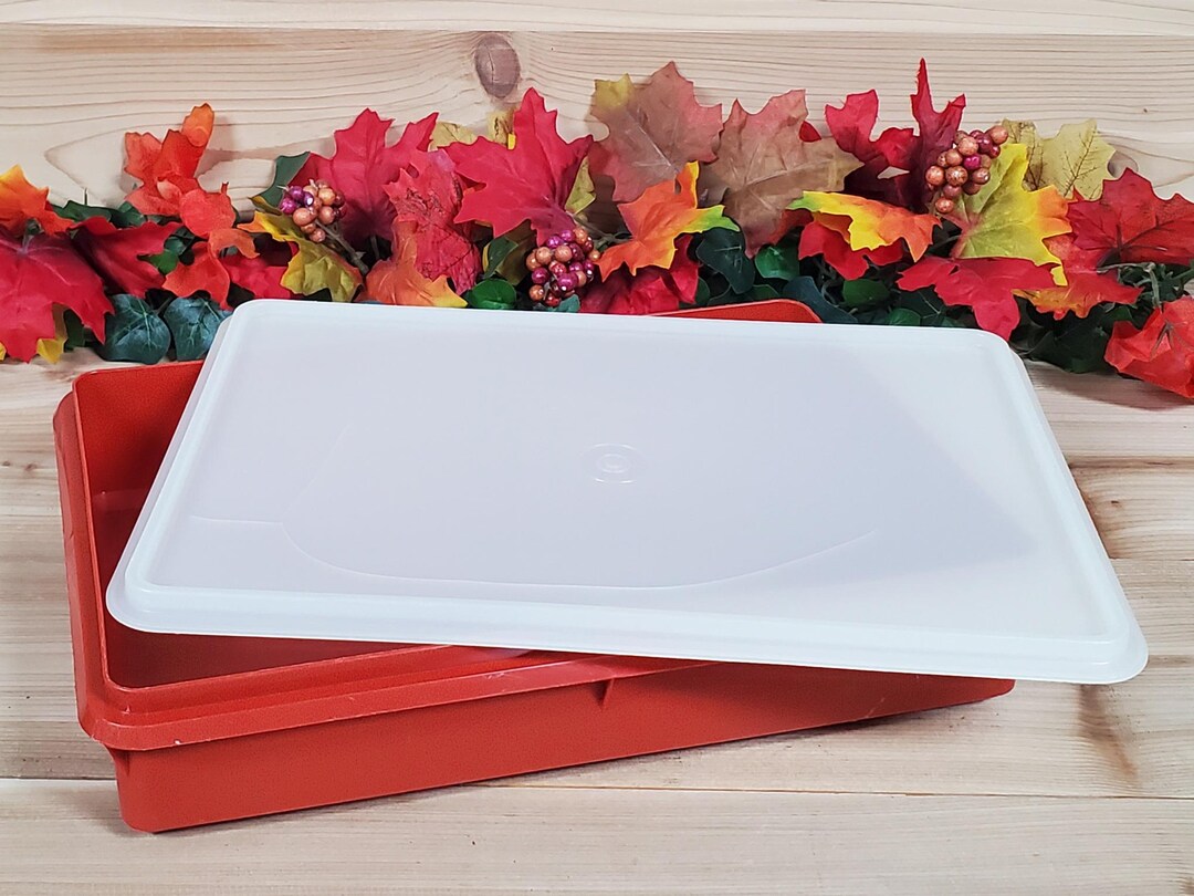 Vintage TUPPERWARE Paprika Red Rectangular Container W/lid Deli ...