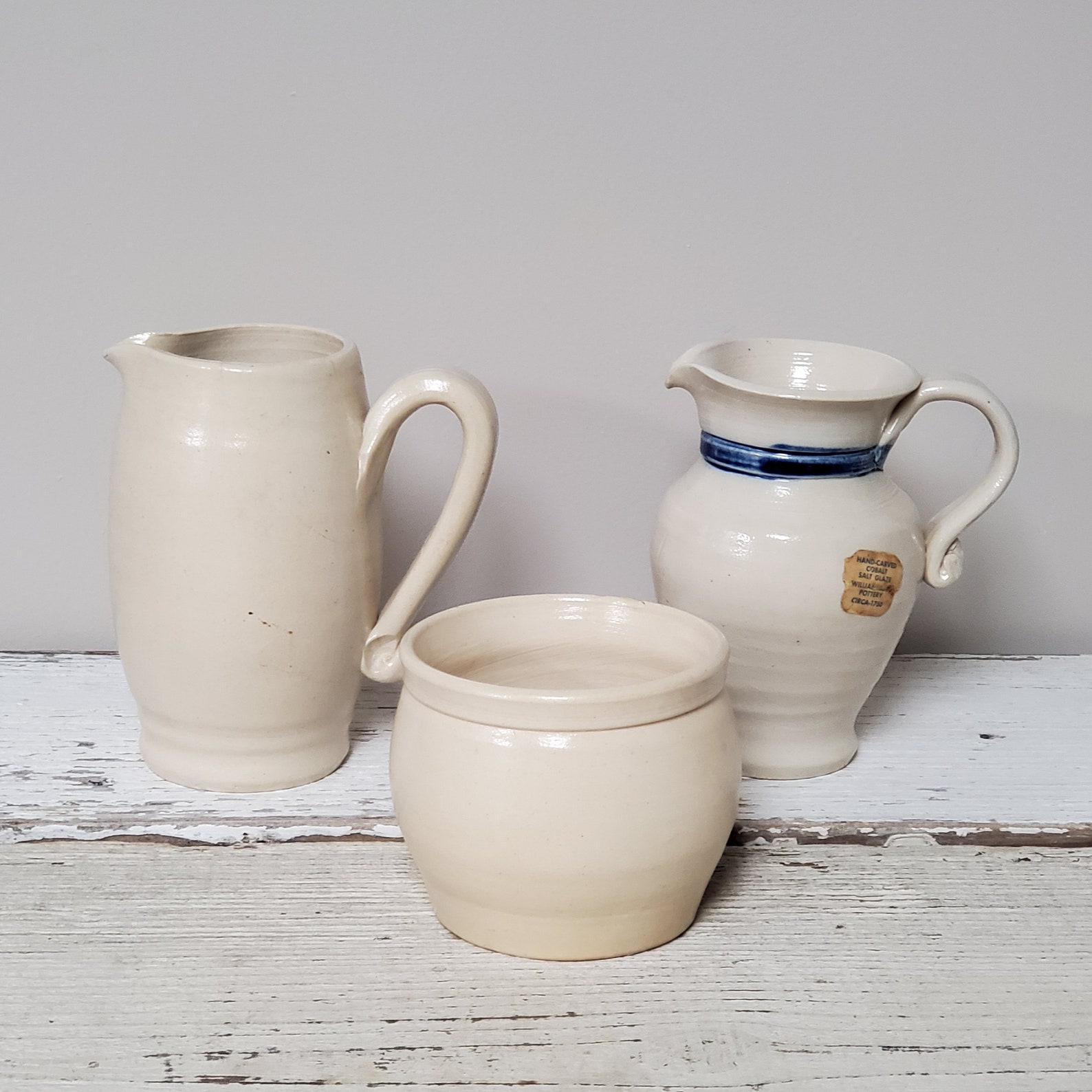 Vintage Miniature Pottery Set WILLIAMSBURG POTTERY Pitchers X - Etsy