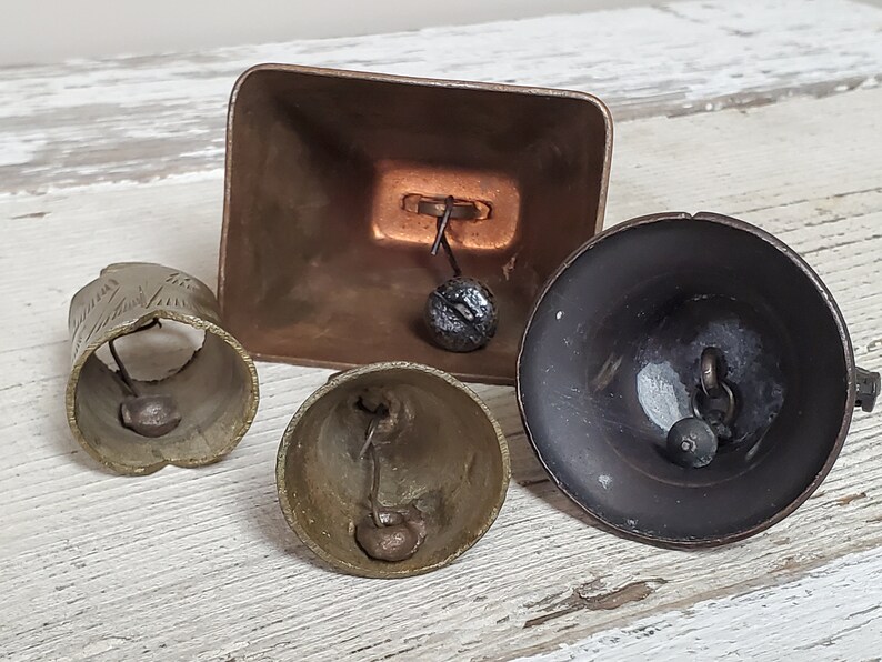 Vintage Brass Bell Assortment X4 Copper Painted Cowbell - Etsy