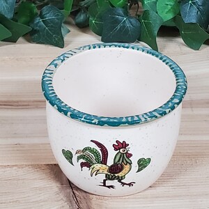 Vintage Rooster Crock Tabletop Planters by Heritage Pottery; Brightly ...