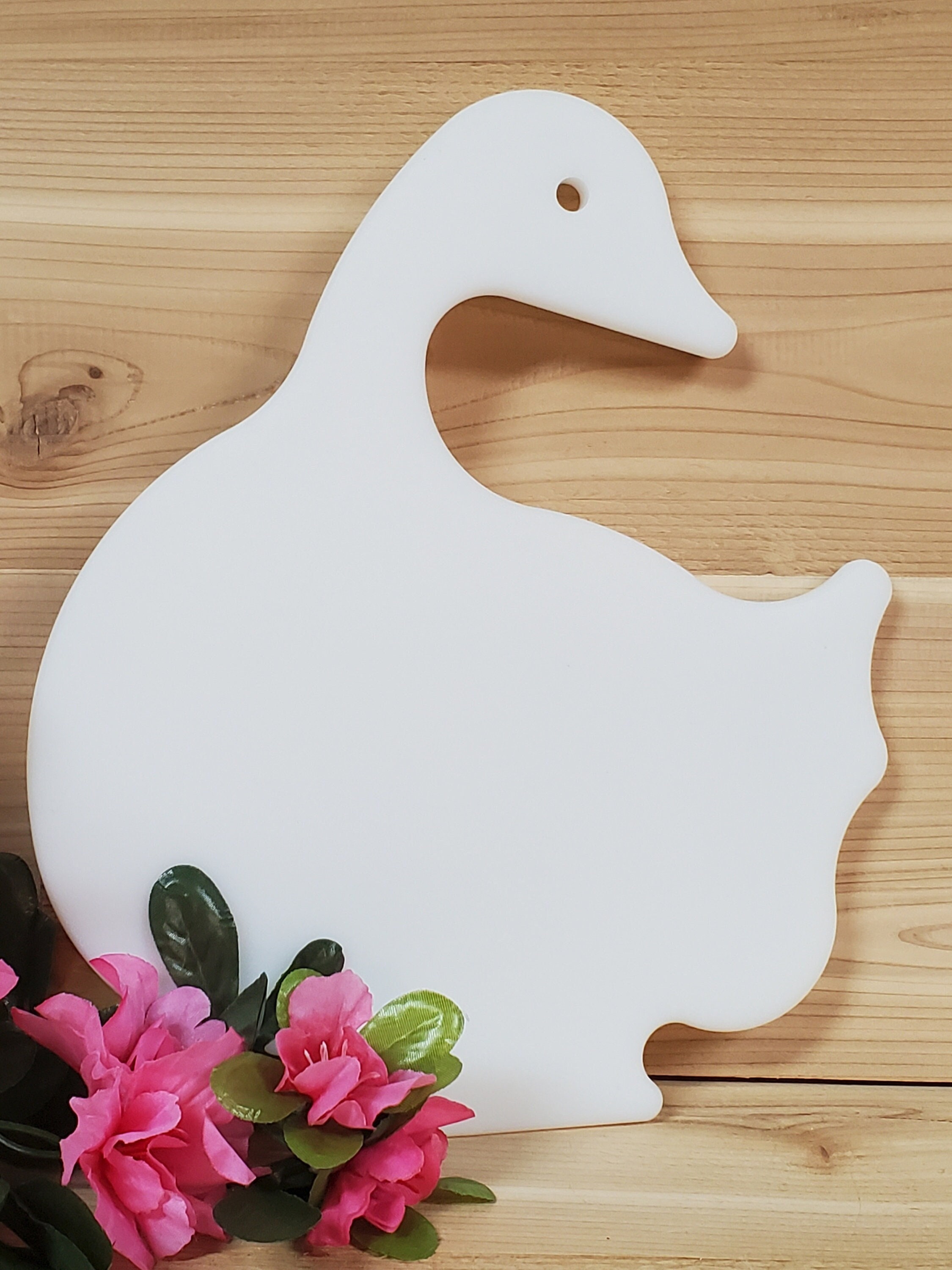 Vintage White Goose Duck Mini Cutting Board Plastic, Slight Texture for ...