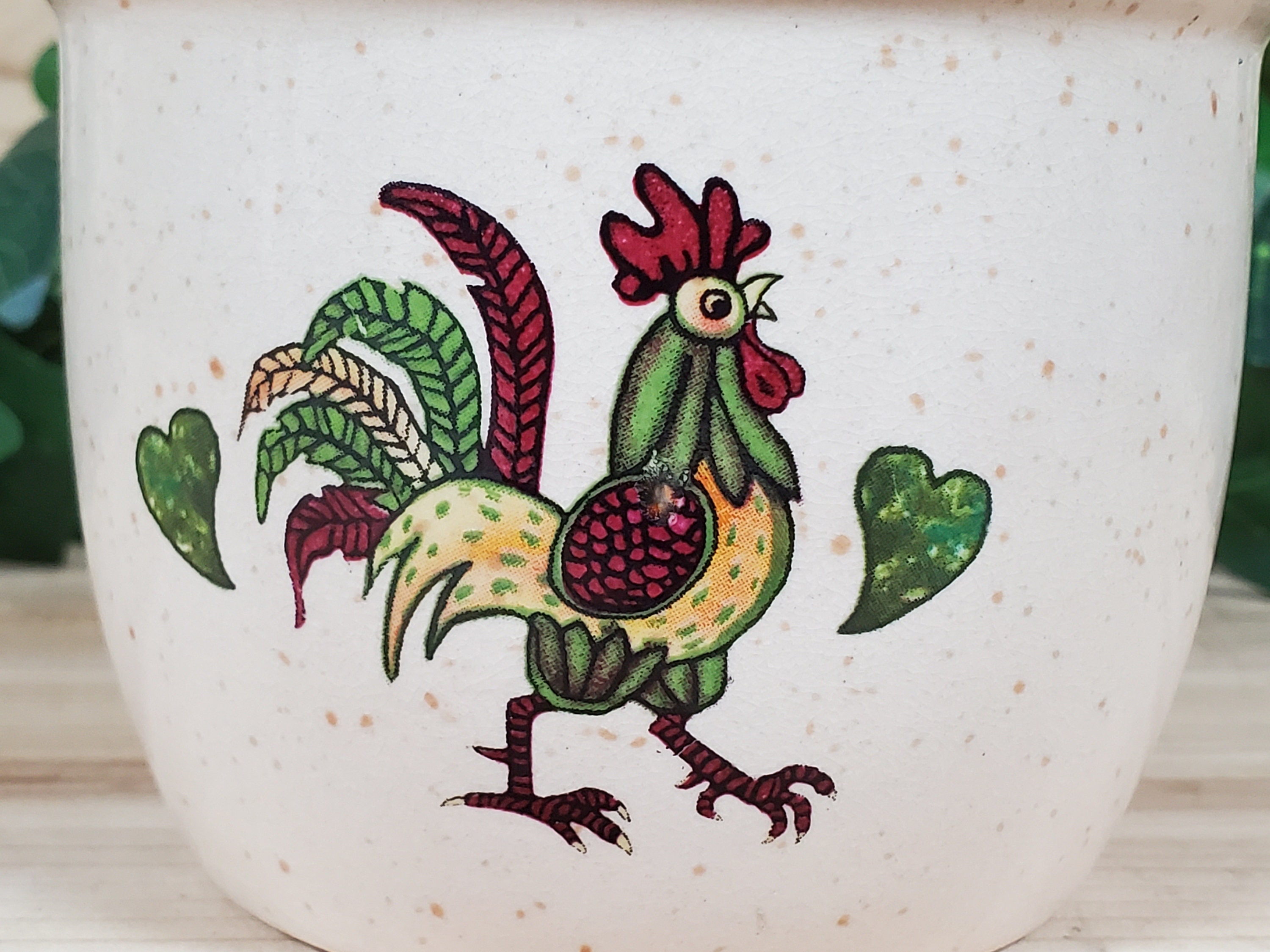 Vintage Rooster Crock Tabletop Planters by Heritage Pottery Brightly ...