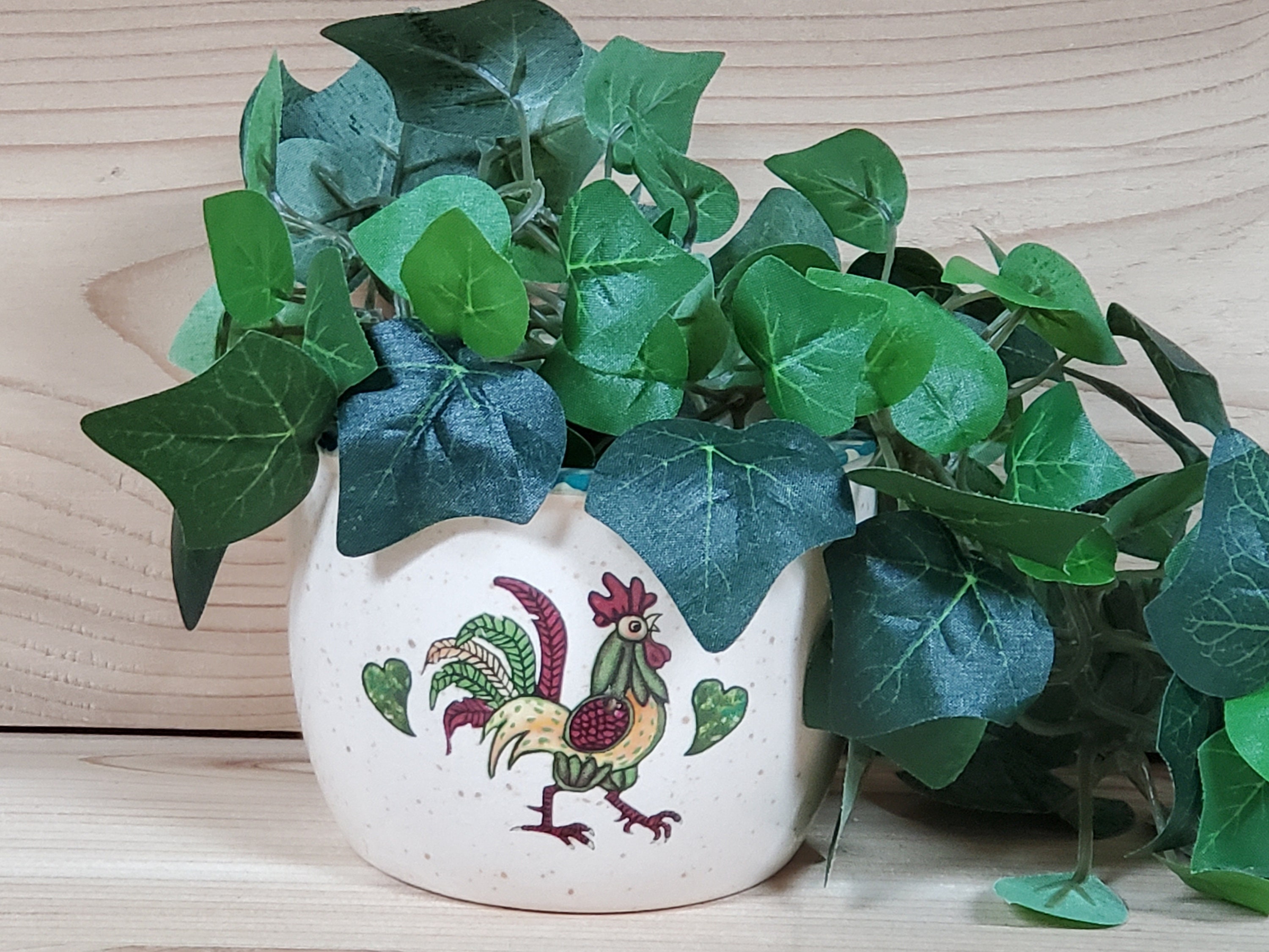 Vintage Rooster Crock Tabletop Planters by Heritage Pottery Brightly ...