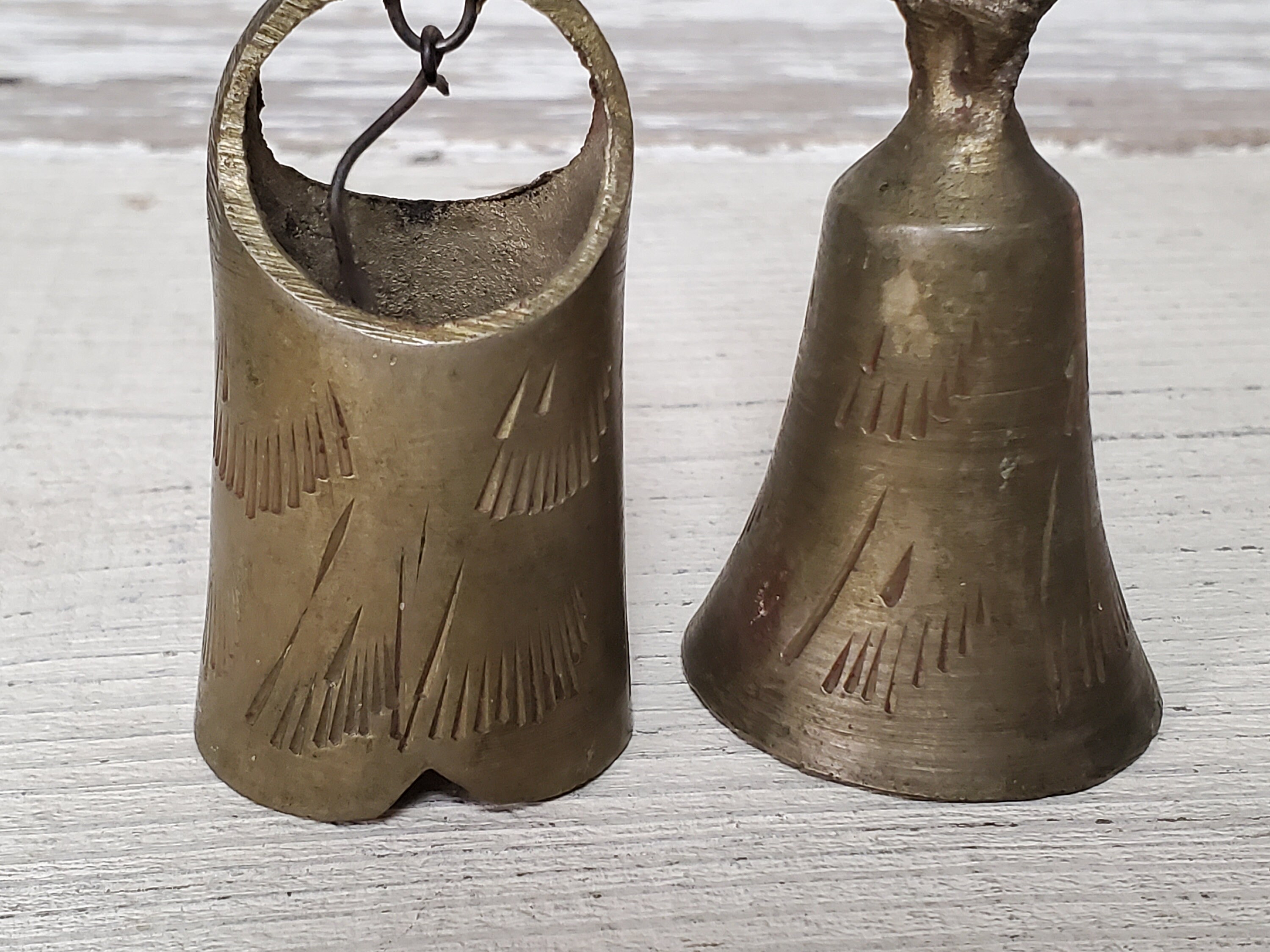 Vintage Brass Bell Assortment X4 Copper Painted Cowbell, Philadelphia ...