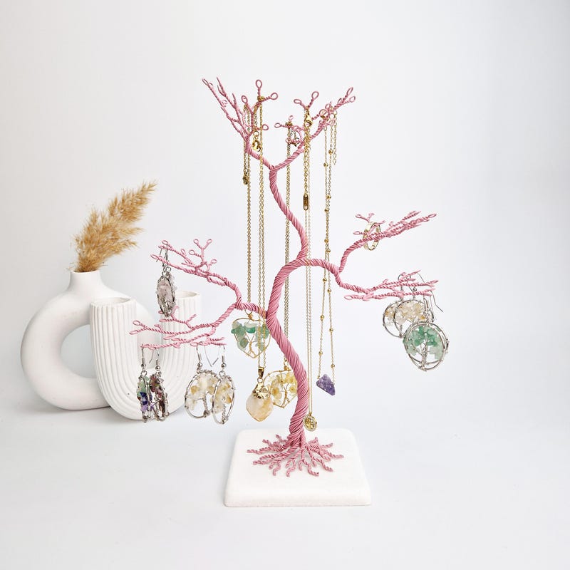 Pink Jewelry Tree Display - Etsy