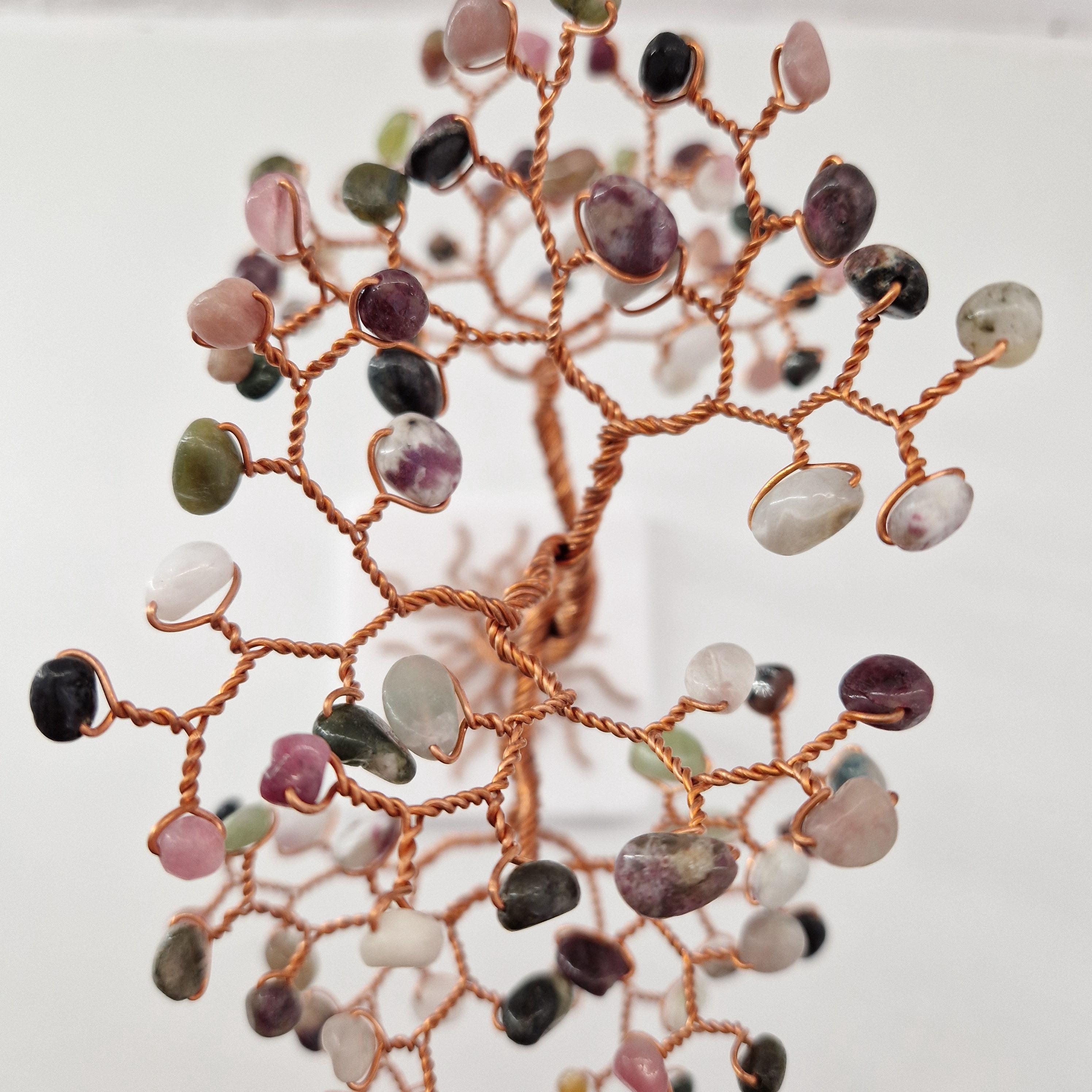 Tourmaline Stone Tree, 8th Anniversary Gift, Decorative Wire Art ...
