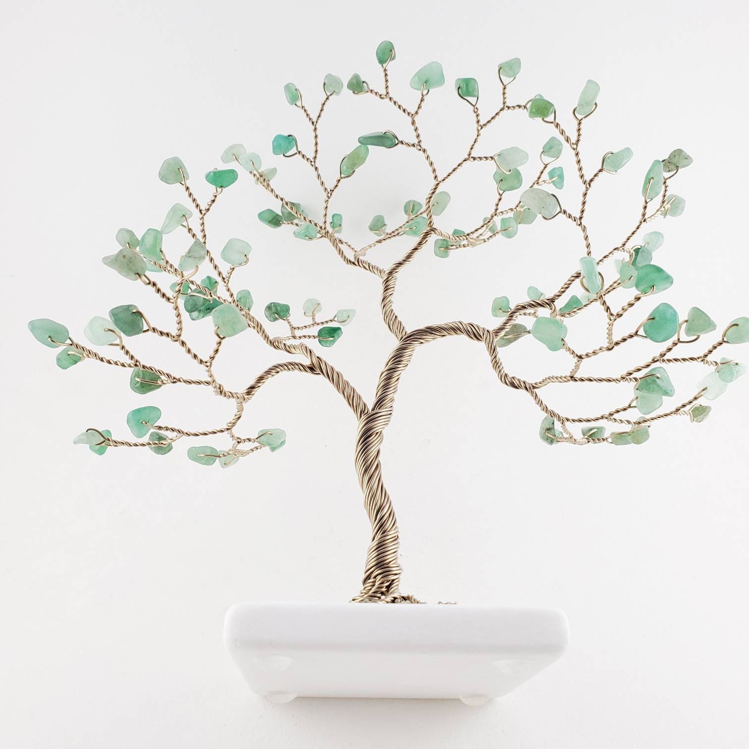 Aventurine Crystal Tree Good Luck Charm Housewarming Gift | Etsy