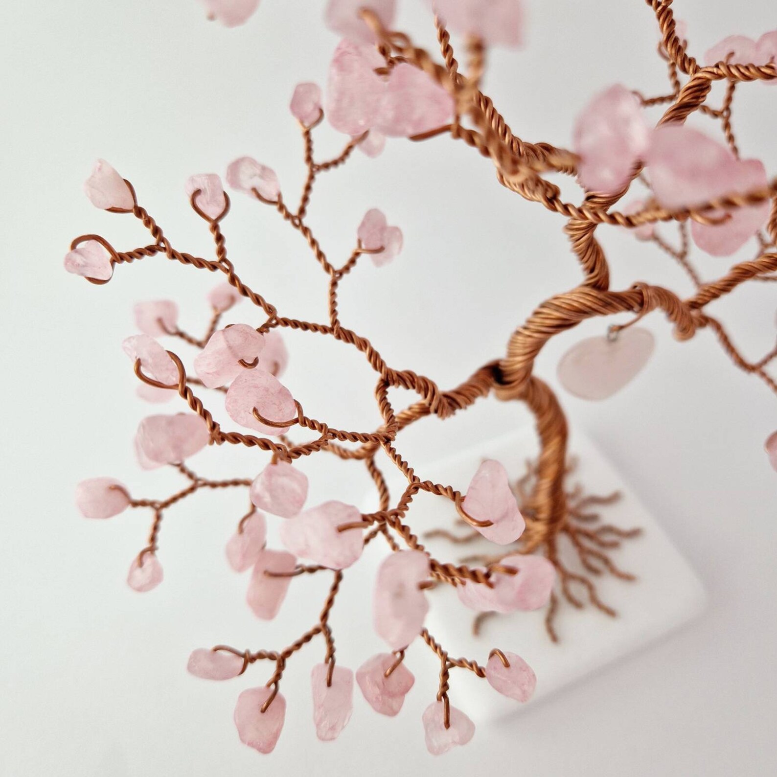 Rose Quartz Crystal Tree 5th Anniversary Gift Wire Bonsai - Etsy