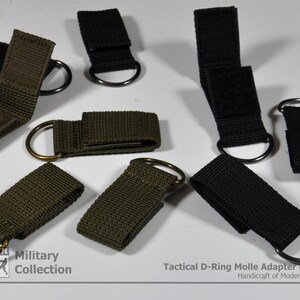 Tactical D-ring Molle Adapter 25mm Set of 5 Black or Army Green / Metal ...
