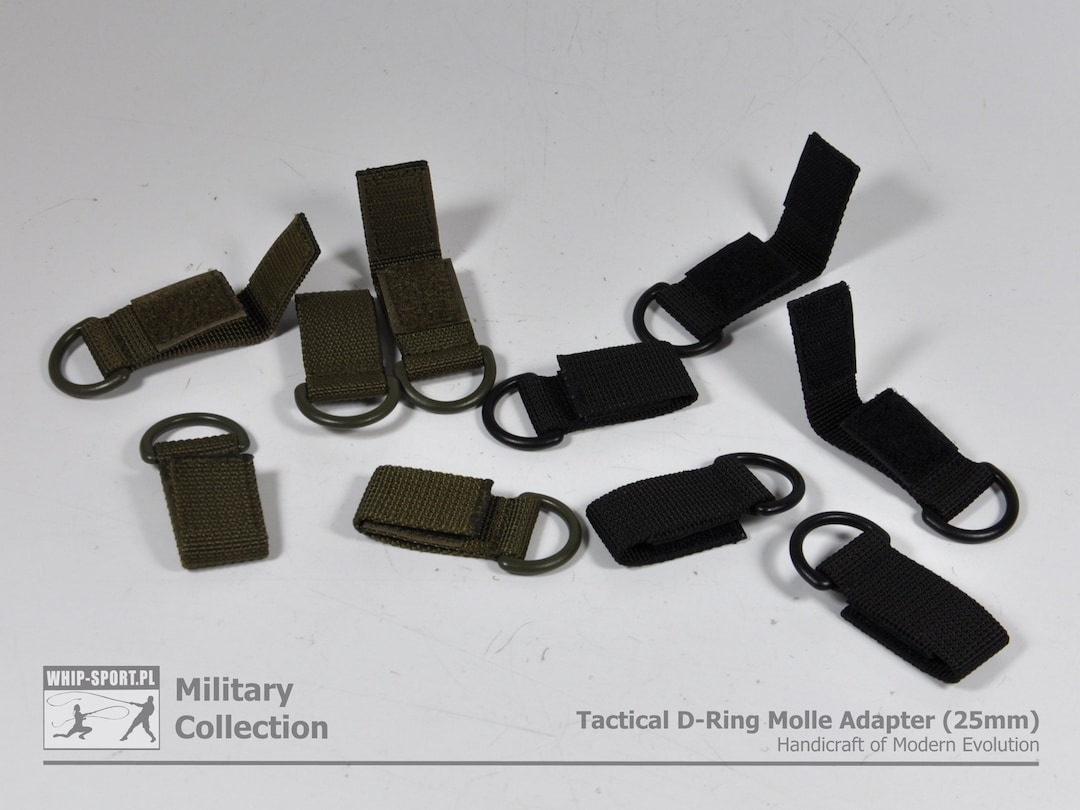 Tactical D-ring Molle Adapter 25mm Set of 5 Black or Army Green / YKK ...