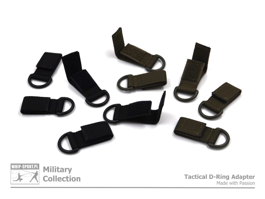 Tactical D-ring Molle Adapter (25mm) - Set of 5 - Black or Army Green ...