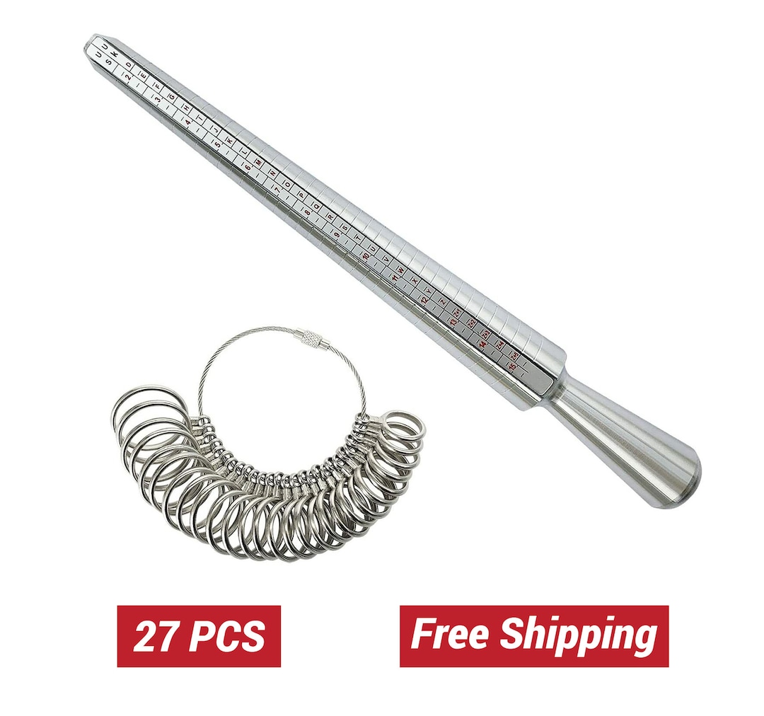 27 PCS Ring Sizer Set, Ring Sizer Measuring Tool Set Metal Ring Sizers ...