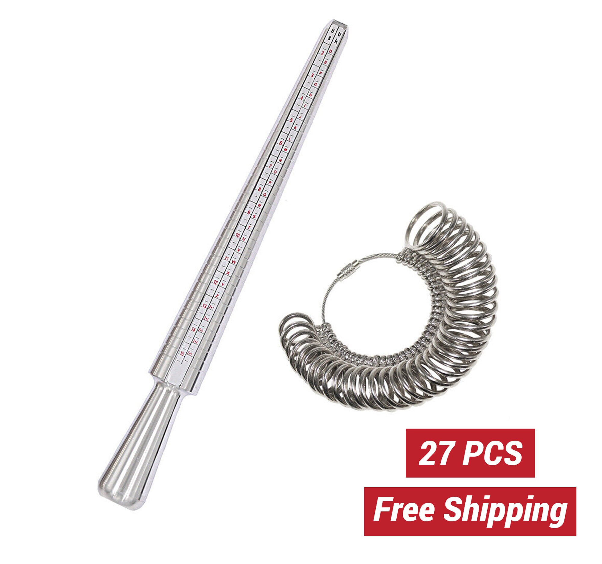 27 PCS Ring Sizer Set, Ring Sizer Measuring Tool Set Metal Ring Sizers ...