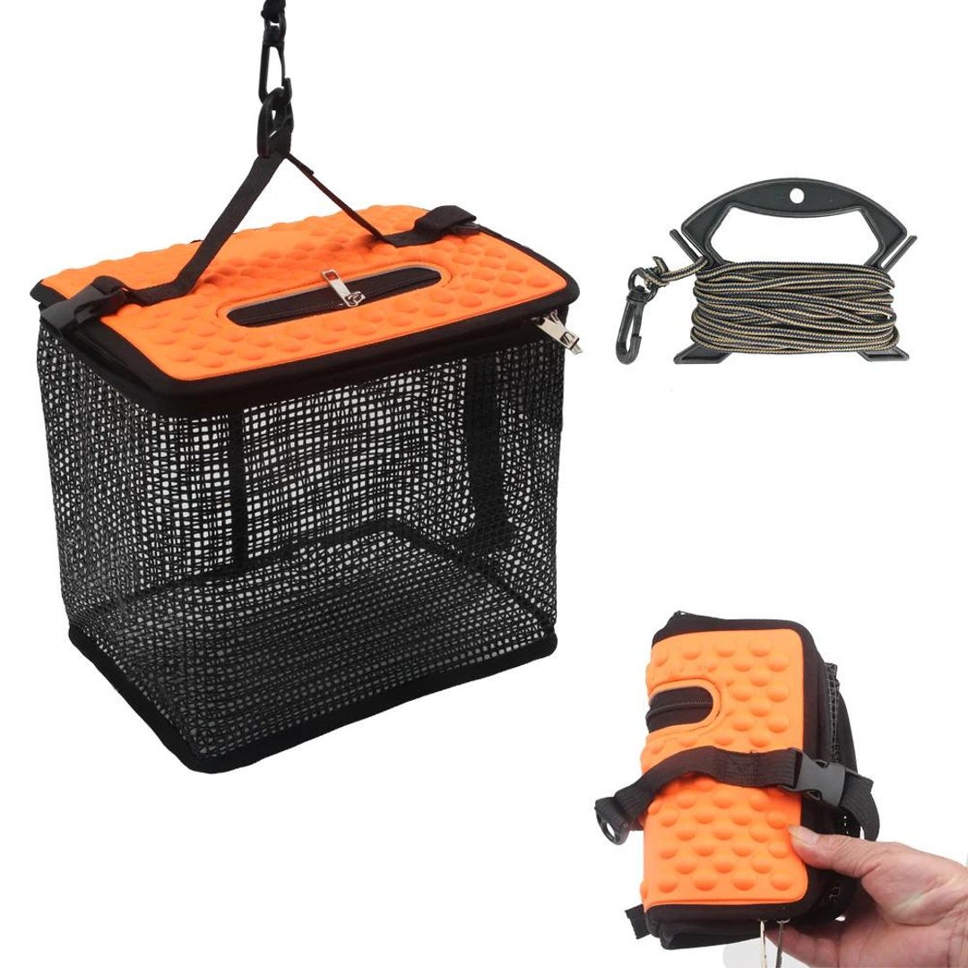 Floating Fish Basket, Collapsible Mesh Fishing Holder - Etsy