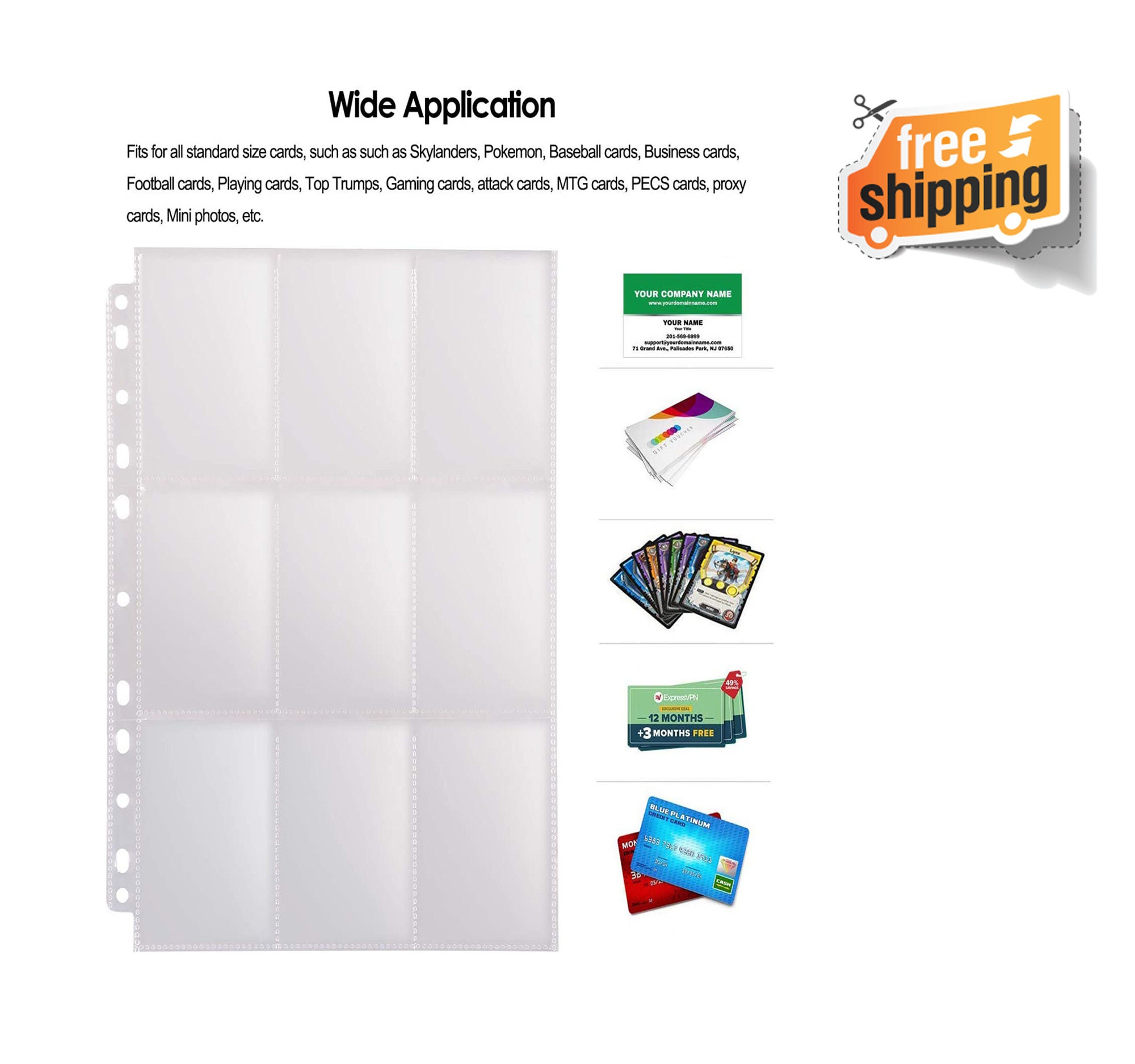 540 Pockets Binder Card Sleeves Double-sided 9 Pocket Trading Card ...