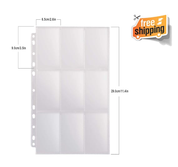 Double Side Card Sheets 200 Pack Trading Card Sleeves - 9 Pocket Binder ...