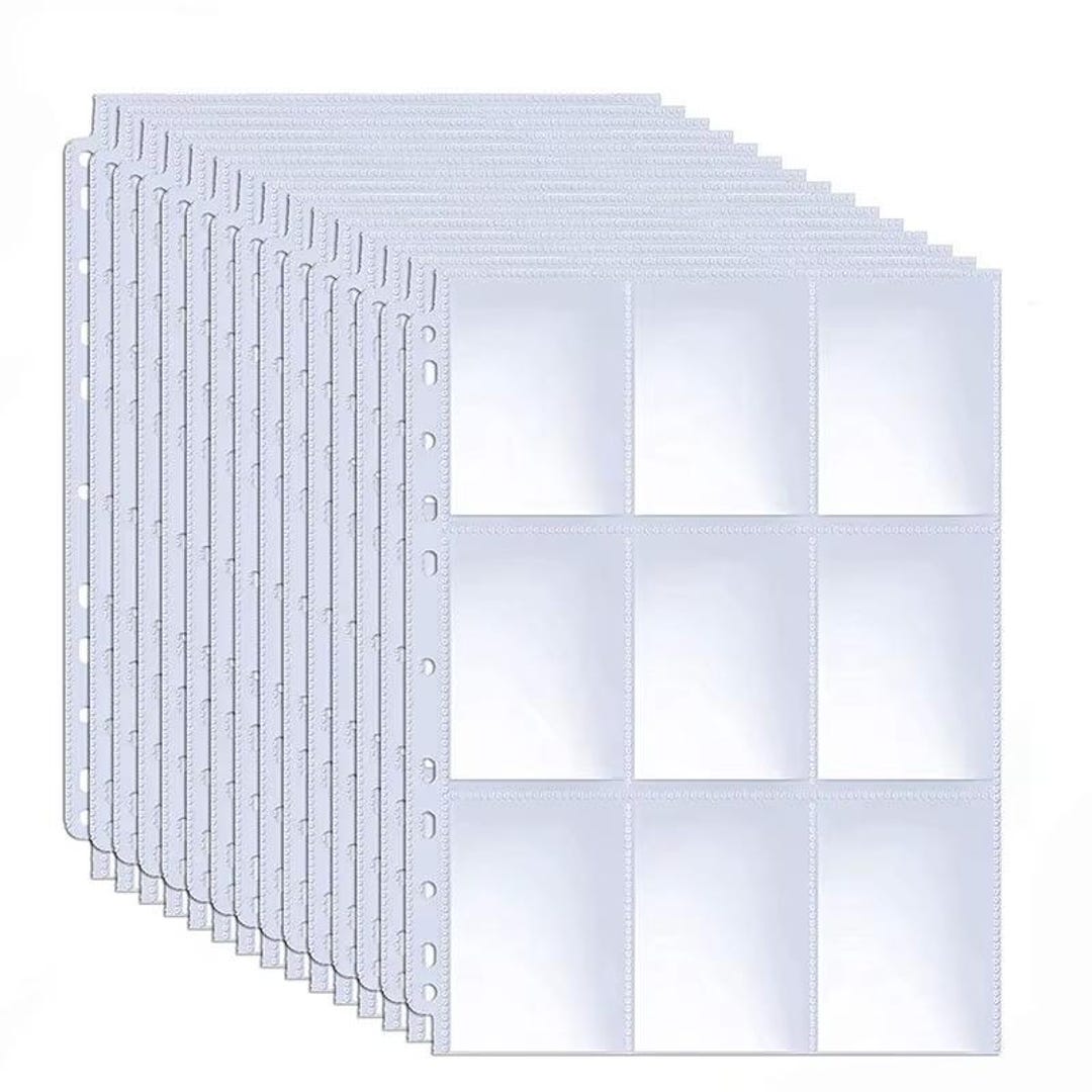 Trading Card Binder Pages, 9-pocket, 3-ring, Double-sided - Etsy