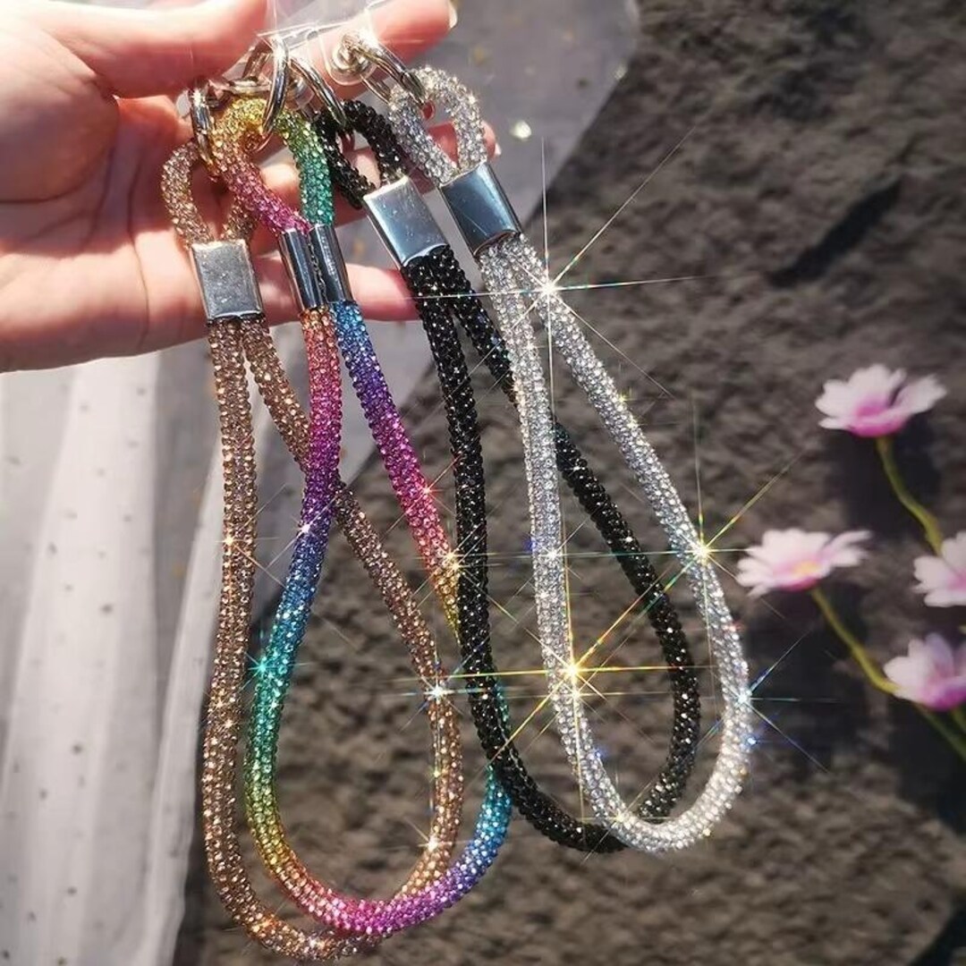 Glitter Flashy Rhinestone Cell Phone Charm Lanyard for iPhone Diamond ...