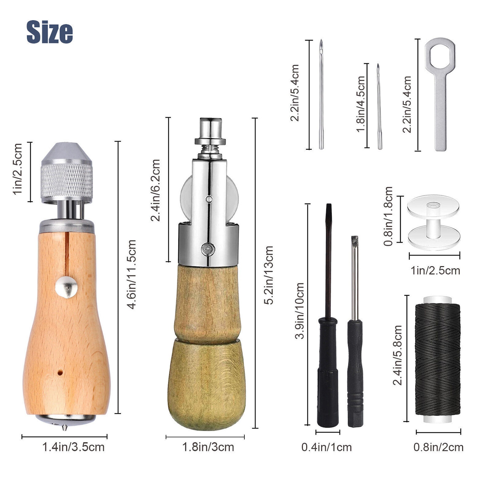 7 PCS Professional Leather Sail Canvas Speedy Stitcher DIY Sewing Awl ...