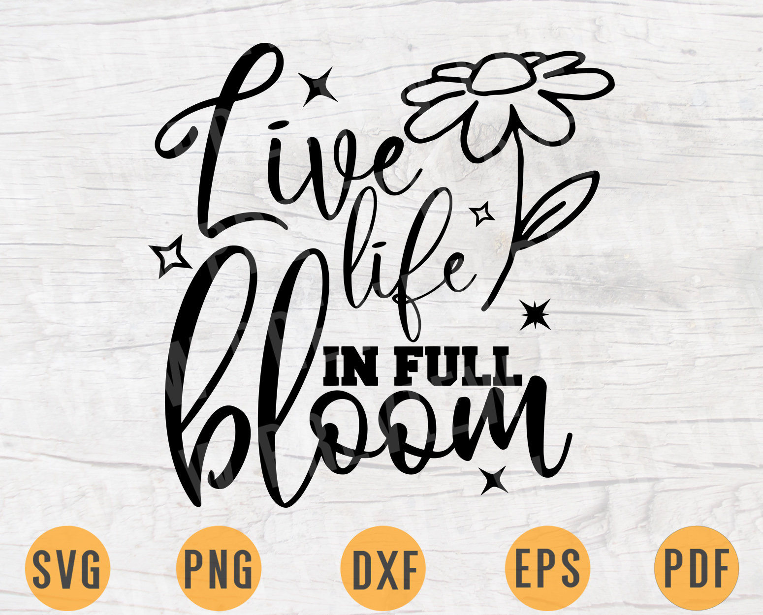Live Life In Full Bloom Spring SVG File Spring Season Svg | Etsy