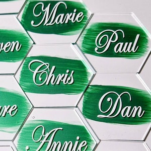 Acrylic Place Settings, Name Settings, Place Names, Hexagon Place ...