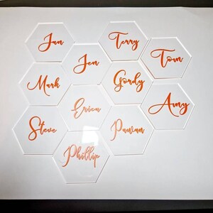 Acrylic Place Settings, Name Settings, Place Names, Hexagon Place ...