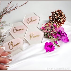 Acrylic Place Settings, Name Settings, Place Names, Hexagon Place ...