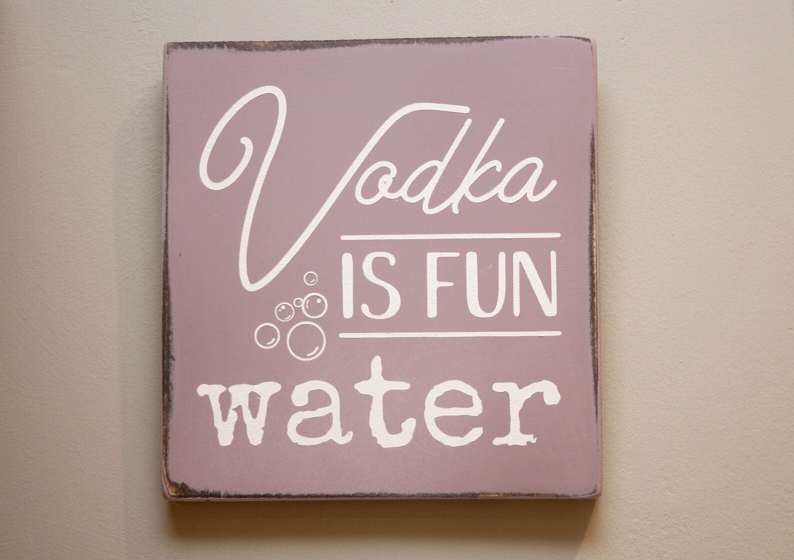 Wooden Bar Sign Vodka Bar Sign Vodka is Fun Water Wooden - Etsy