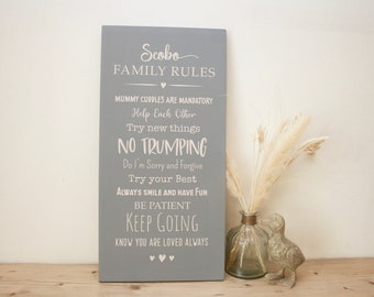 Family Rules Sign - Etsy