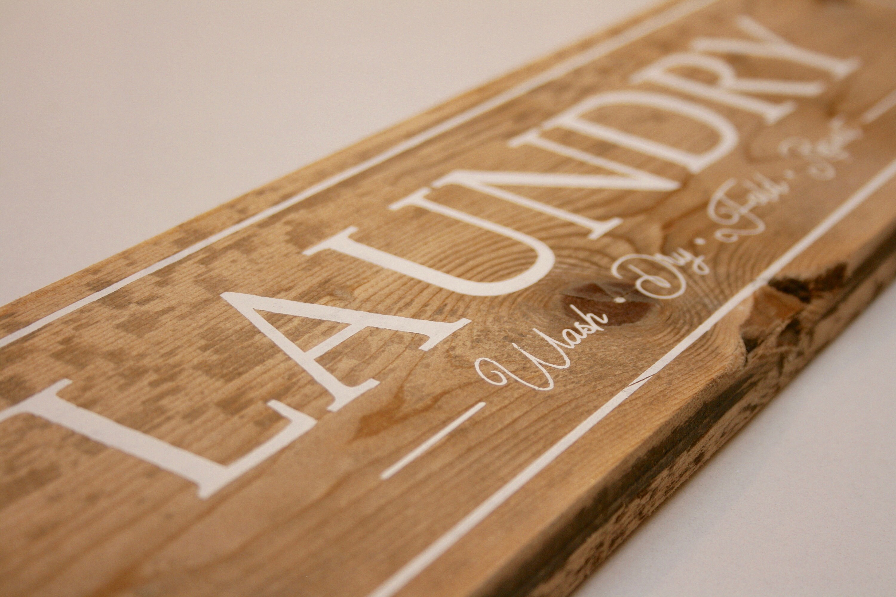 Reclaimed Wood Rustic Laundry Sign | Etsy UK