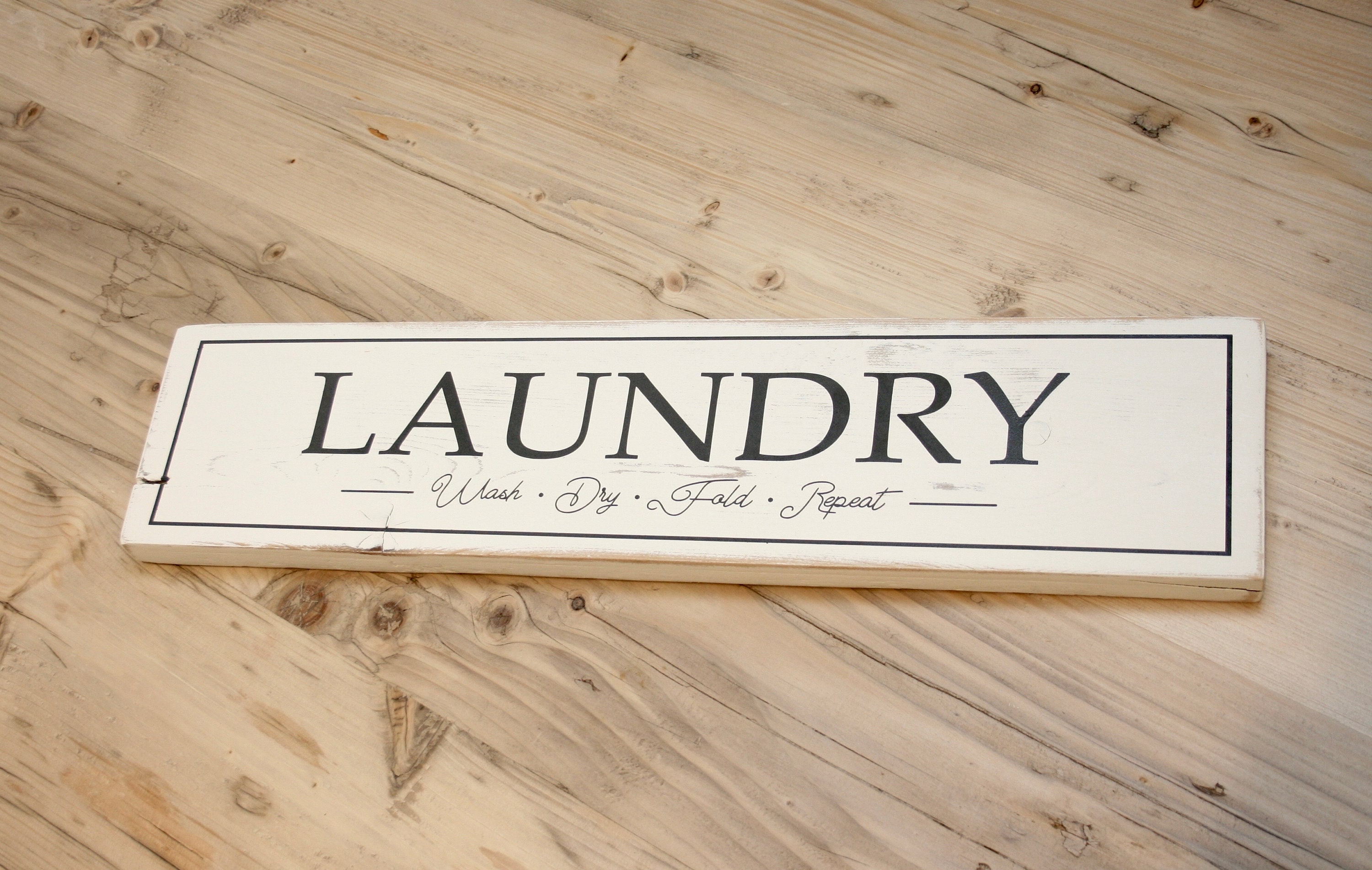 Reclaimed Wood Rustic Laundry Sign | Etsy UK