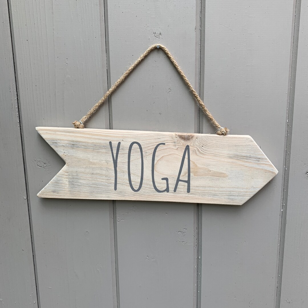 Yoga Sign, Yoga Studio Sign, Directional Arrow Sign - Etsy