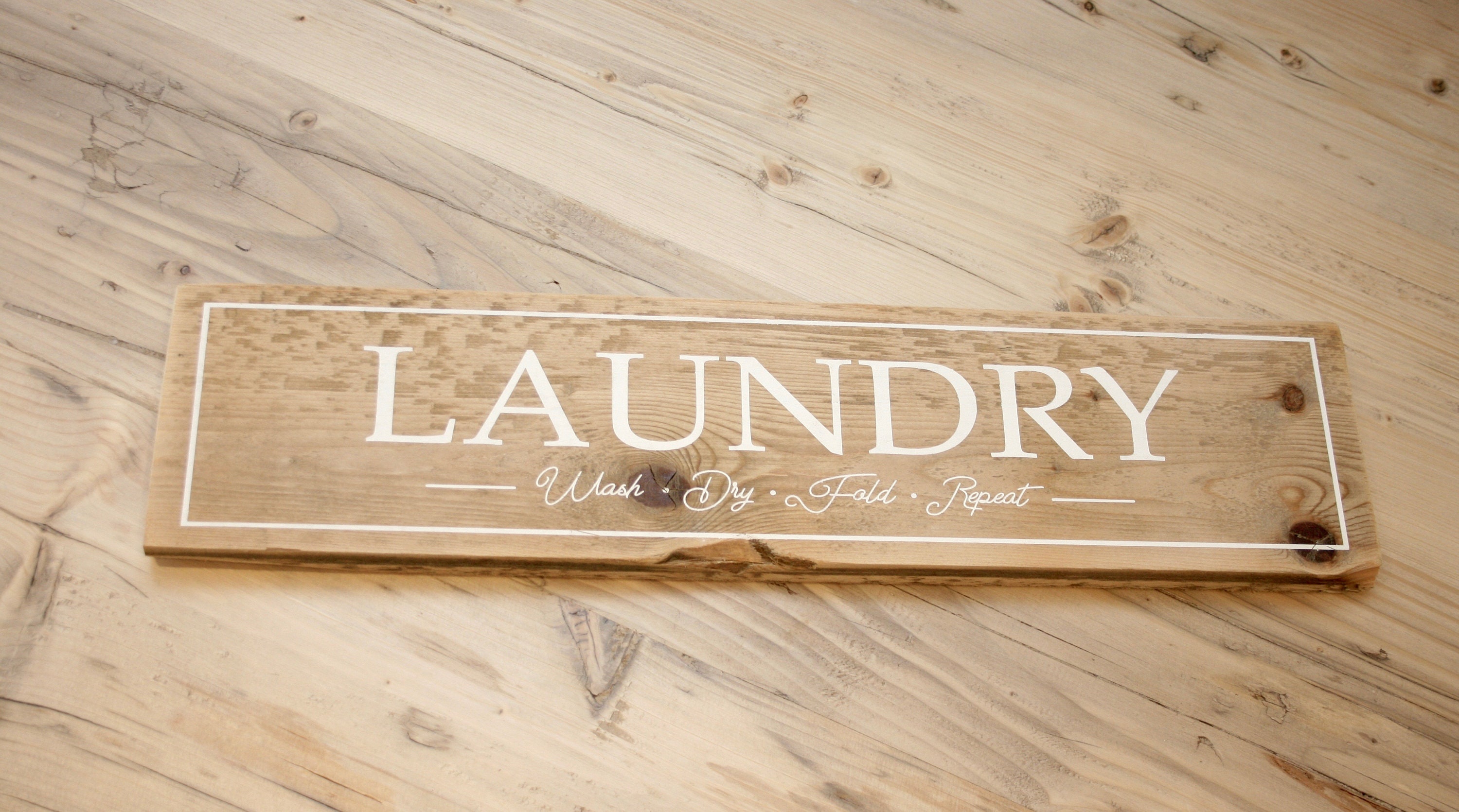 Reclaimed Wood Rustic Laundry Sign | Etsy UK