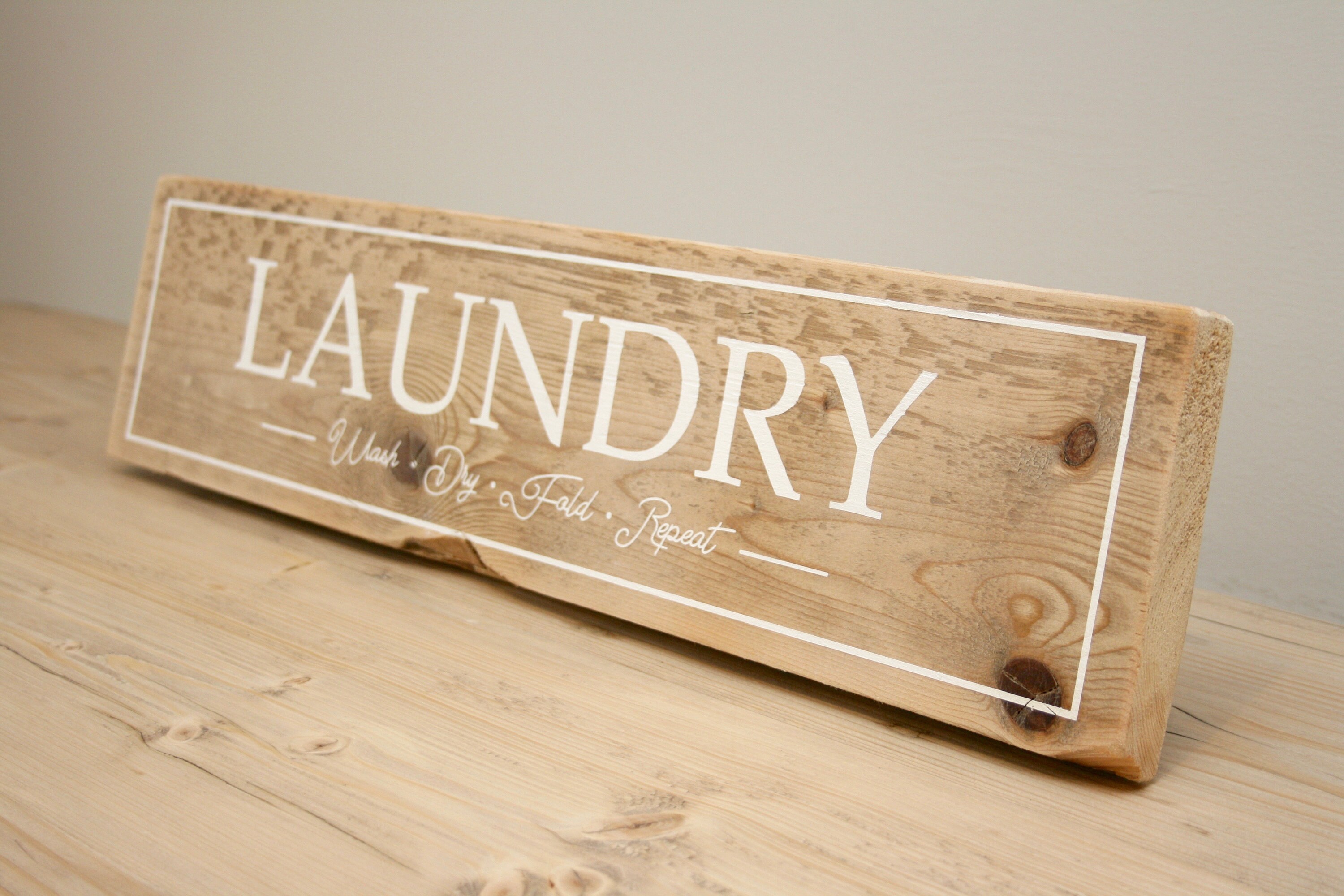 Reclaimed Wood Rustic Laundry Sign | Etsy UK