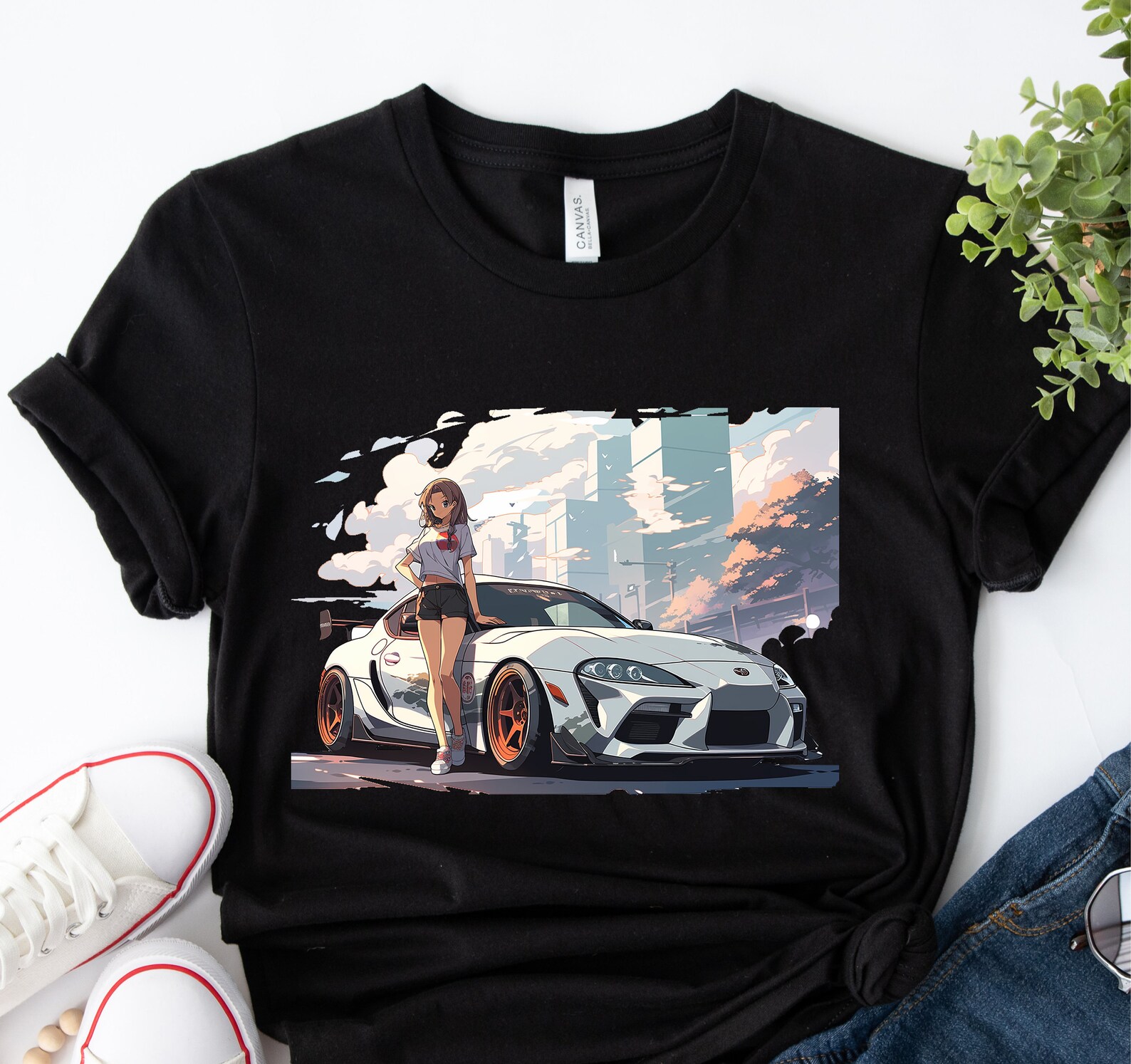 Toyota Supra Shirt, Anime Girl, White, Mk4 T-shirt,jdm Tee, Car Shirt ...