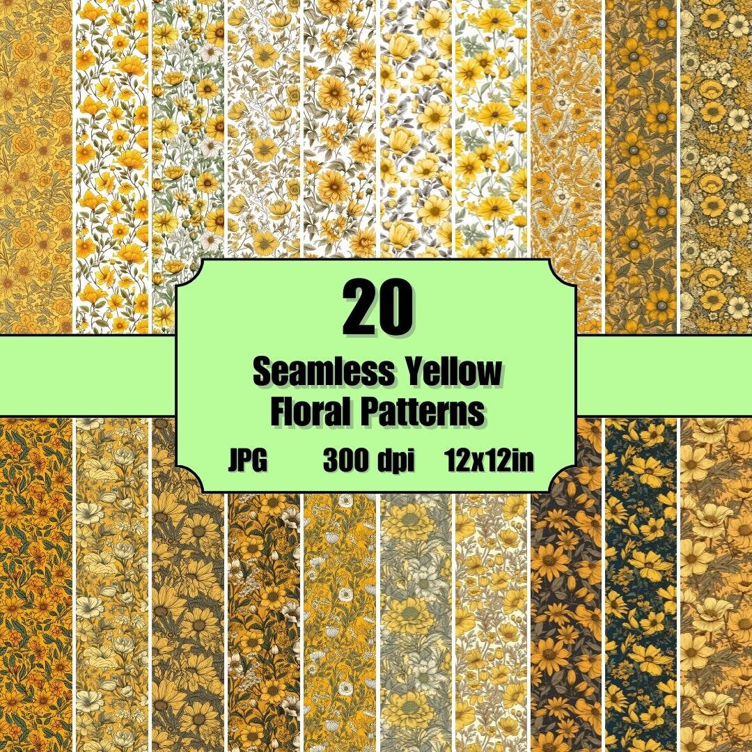 Yellow Flowers, Flowers Seamless Pattern, Floral Prints, Flowers ...