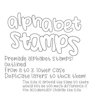 Outlined Alphabet Stamps! - Etsy