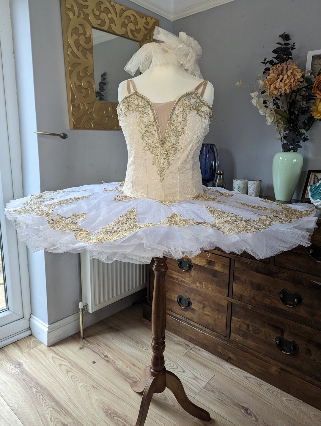 Cream Wedding Variation Ballet Tutu, Gold Ballet Tutu, Paquita Ballet ...