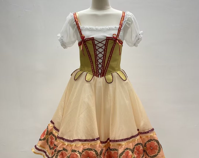 Peasant Style Professional Ballet Costume. Coral and Ivory. Perfect for ...